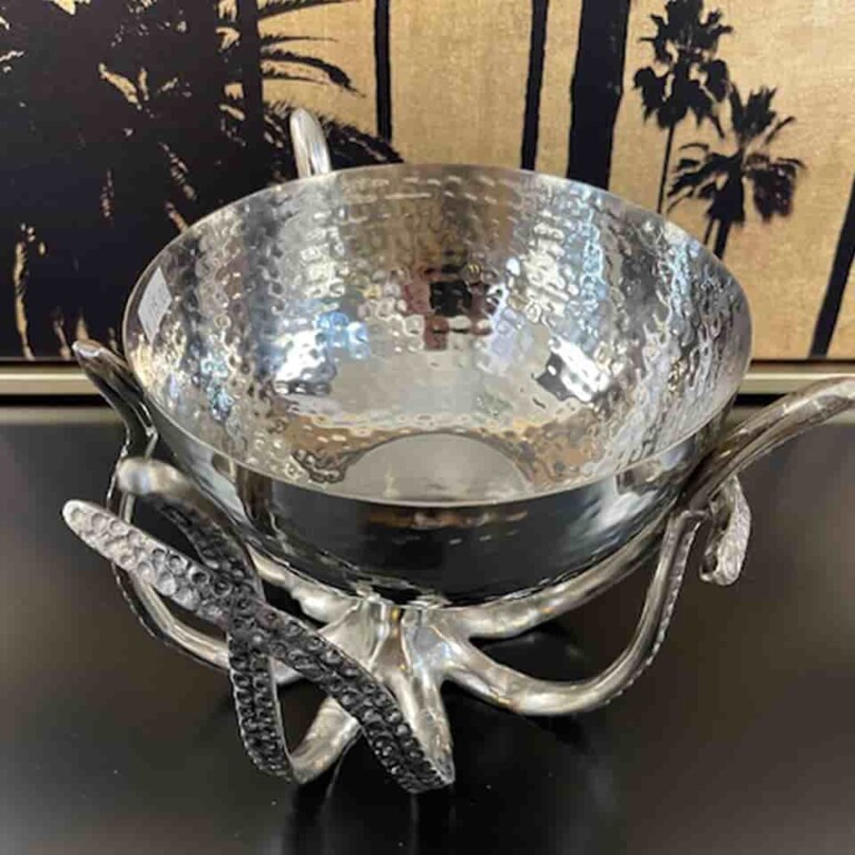 Octopus Bowl Silver Small Nickel (17cm) - Empress Homewares – Furniture ...
