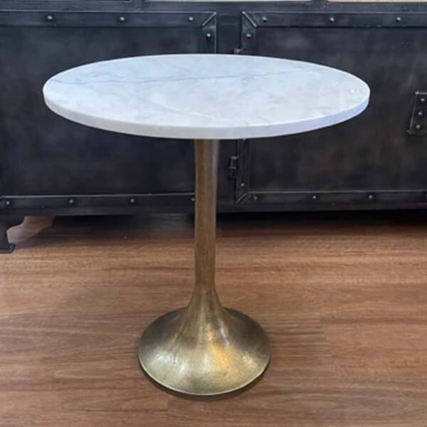 Round Marble Side Table Gold Base | Empress Homewares
