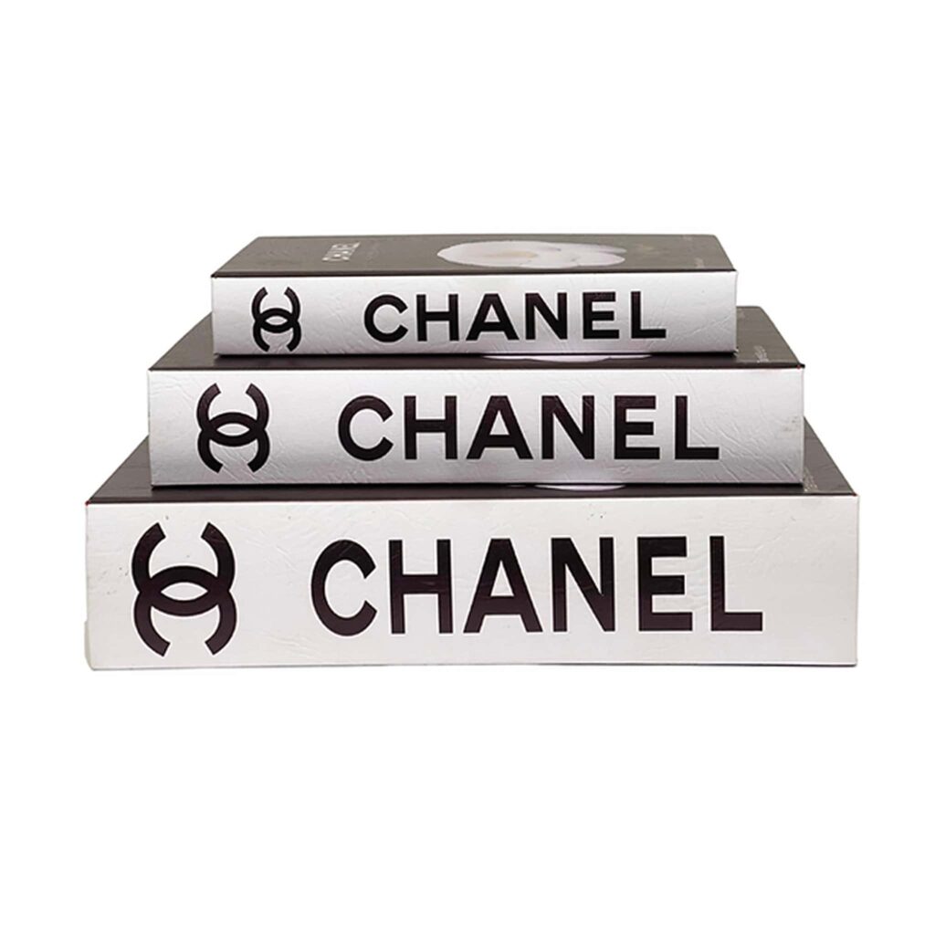 Chanel Luxury Designer Book Box - Set of 3 - Black | Bedroom